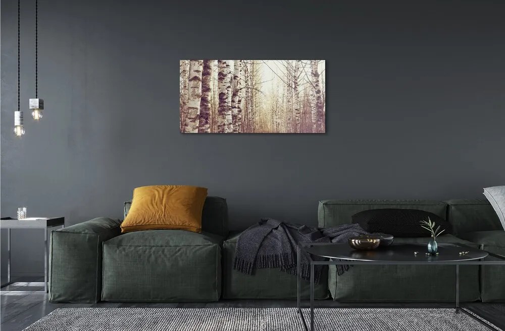 Obraz na skle stromy 125x50 cm