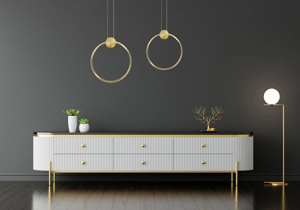 Toolight Toolight, LED stropní svítidlo 40cm 17W 4000K APP1396-CP, zlatá lesklá, OSW-00954