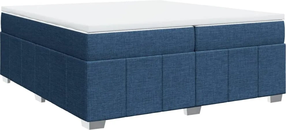 Box spring postel s matrací modrá 200x200 cm textil 3285504