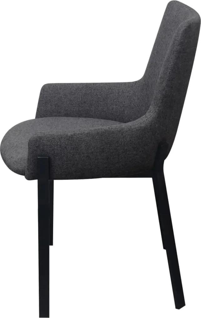 vidaXL Jídelní židle 2 ks tmavě šedé textil [242767] Barva: Tmavě šedá