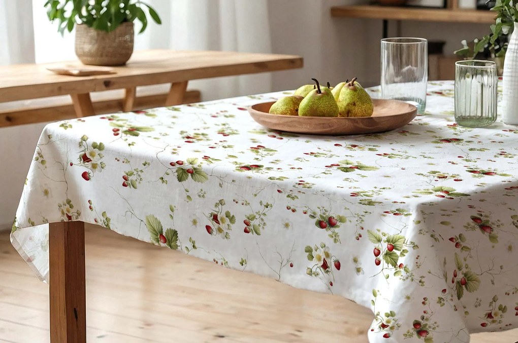 Bavlněný ubrus Jahody od Darré - nový Velikost: 85 x 85