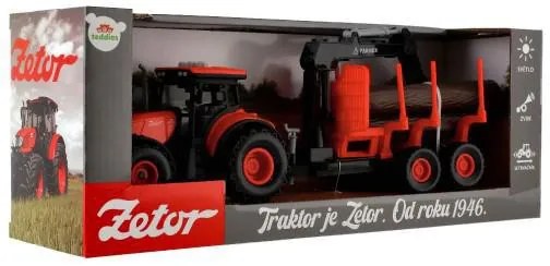 Teddies Traktor Zetor s vlekem s naklád. ramenem plast 36 cm