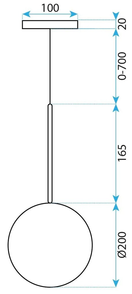 Toolight Toolight, skleněné kulové závěsné stropní svítidlo 20cm, APP1683-1CP, zlatá, OSW-04303