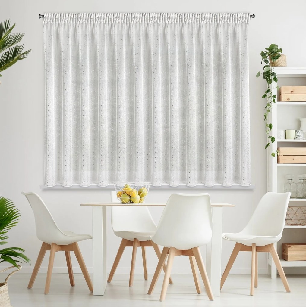 ZÁCLONA NA PÁSCE SIBEL 300X150 CM BÍLÁ