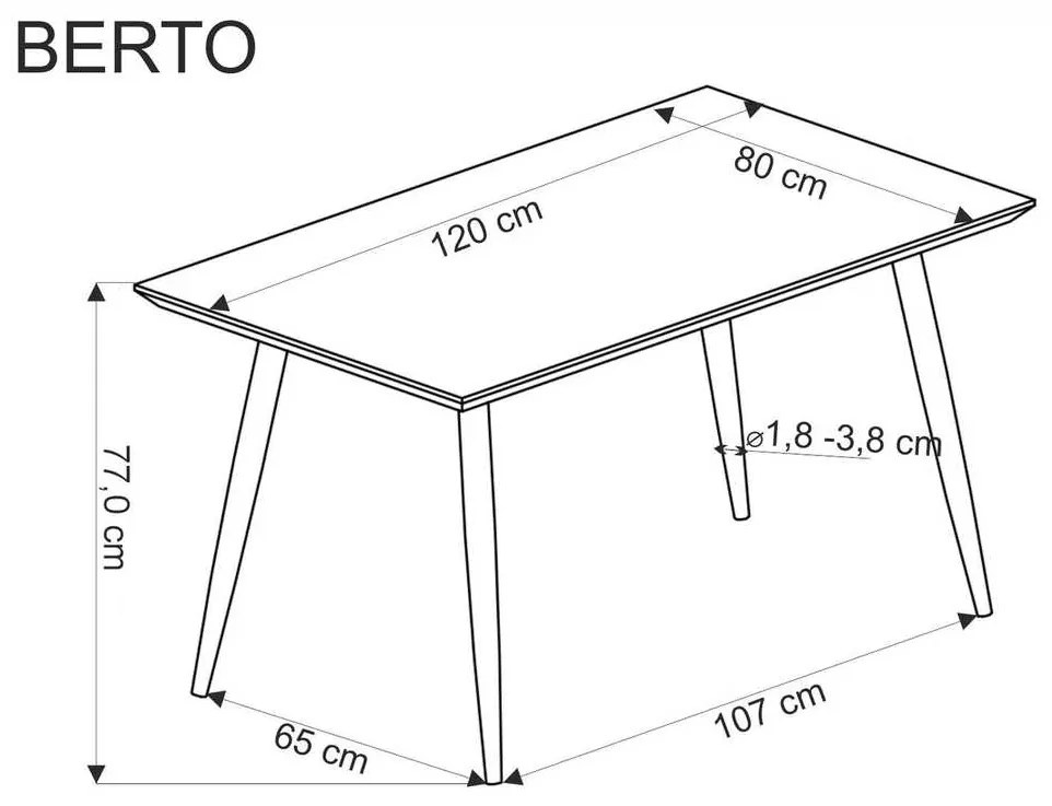 Jídelní stůl Pound, dub / černá