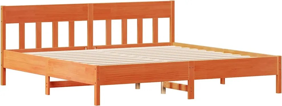 Postel bez matrace voskově hnědá 200 x 200 cm masivní borovice 3301856