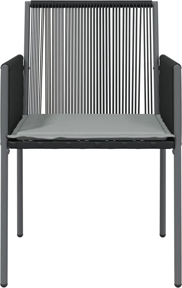 Zahradní židle s poduškami 4 ks černé 54x60,5x83,5 cm polyratan 3187091