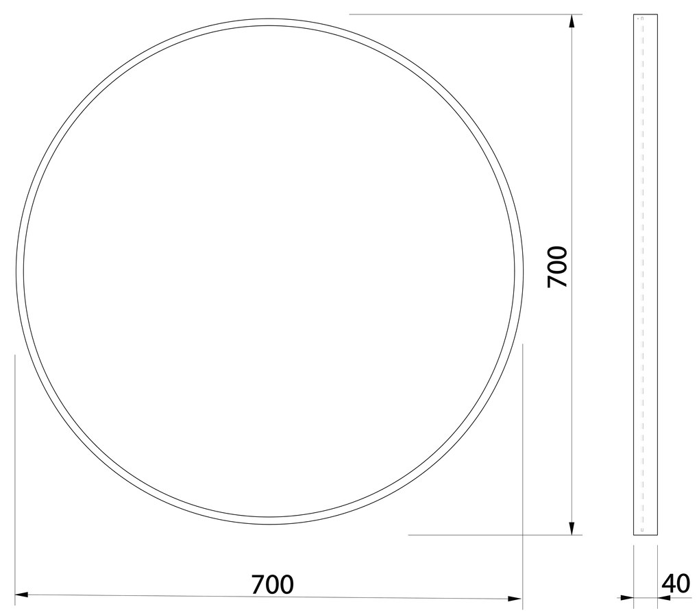 Sapho Sapho, NOTION kulaté zrcadlo v rámu, ø 70cm, zlatá mat, NT700G