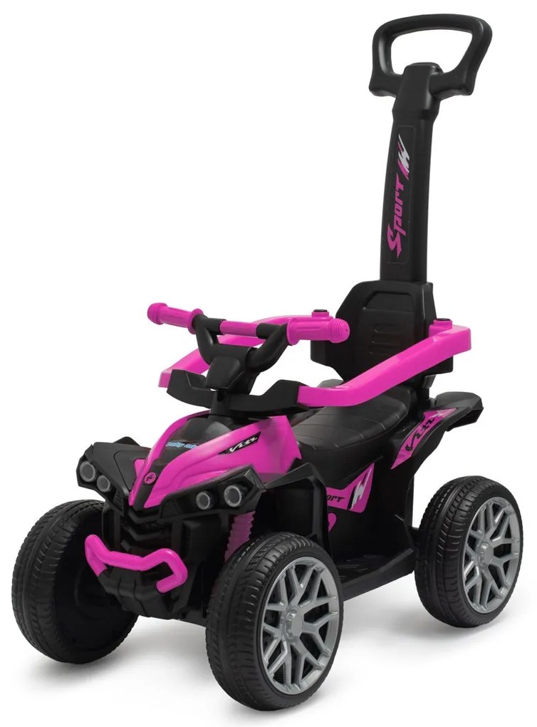 Dětské odrážedlo Baby Mix Mega Prime EVA s vodící tyčí růžové