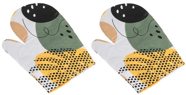 Bellatex Kuchyňská chňapka 2ks 28x18 cm Oblázky Béžová, Khaki, Bílá