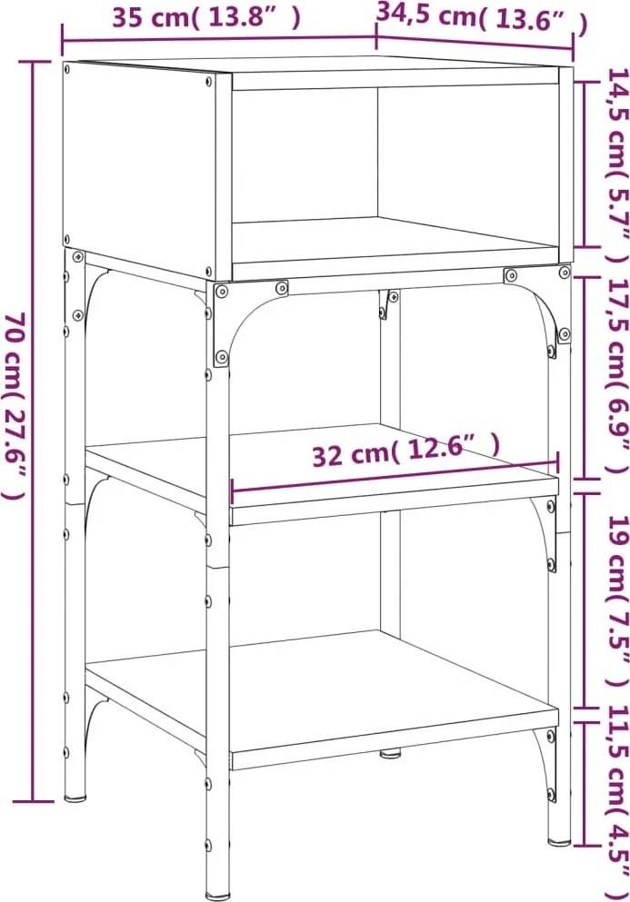 vidaXL Noční stolky 2 ks 35 x 34,5 x 70 cm kompozitní dřevo [825888] Barva: Černá