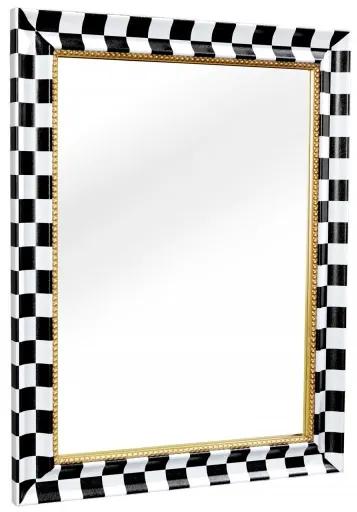 Černobílé nástěnné zrcadlo Chess