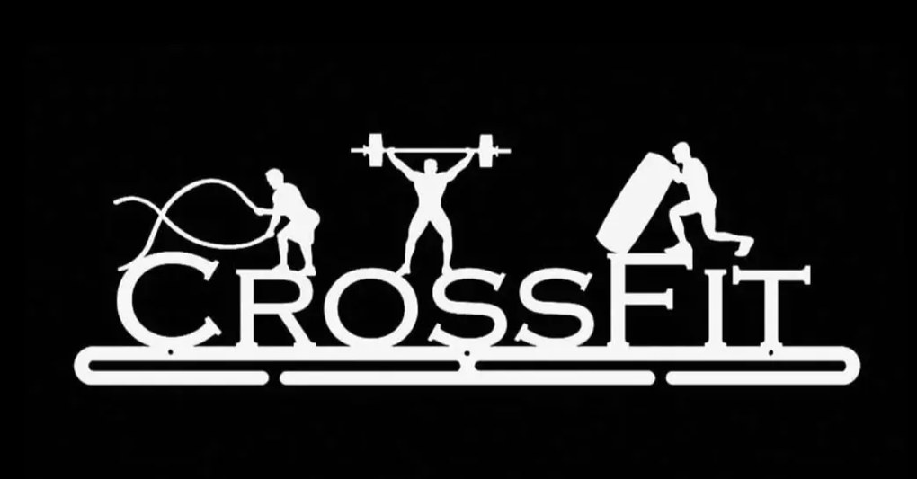 Walenty-dovolená výrobce od 16.4.-26.4.24 Kovový nástěnný věšák na medaile crossfit 40cm, různé barvy Barva: černá, Rozměr: Délka 40cm