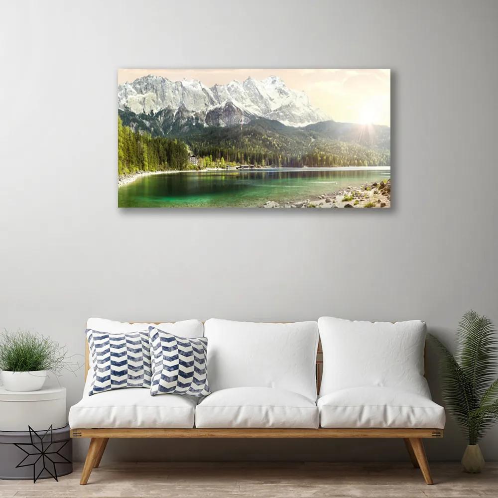 Obraz na plátně Hory Les Jezero Krajina 120x60 cm