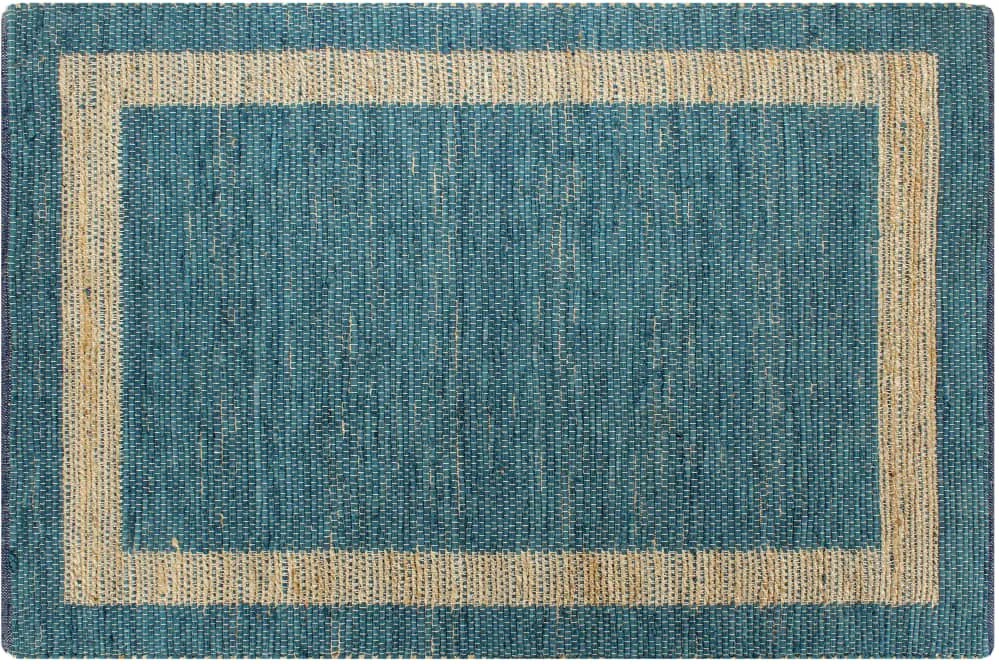 Ručně vyráběný koberec juta - modrý | 120x180 cm