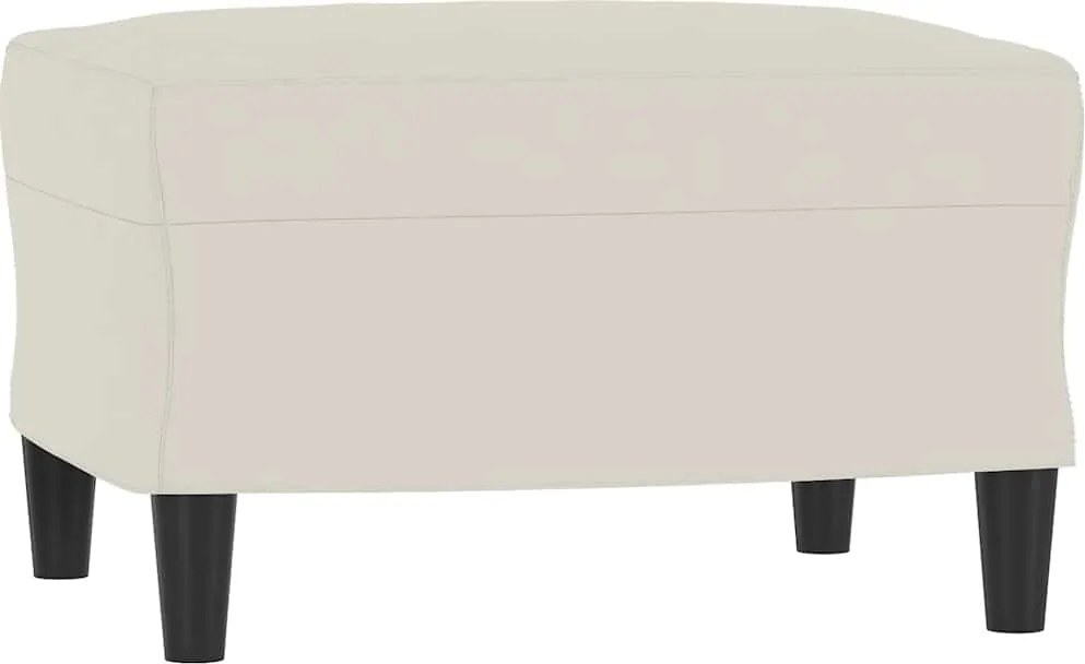 Křeslo s podnožkou krémové 60 cm samet 3201053