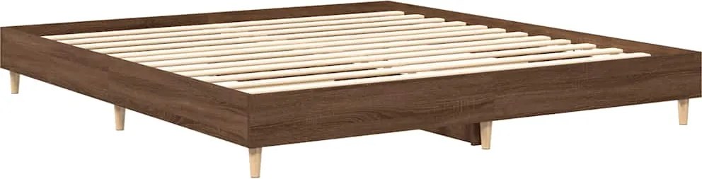 Rám postele bez matrace Hnědý dub 200x200 cm kompozitní dřevo 3328705