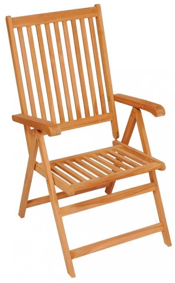 Skládací zahradní židle s poduškami teak / látka Dekorhome Vínová
