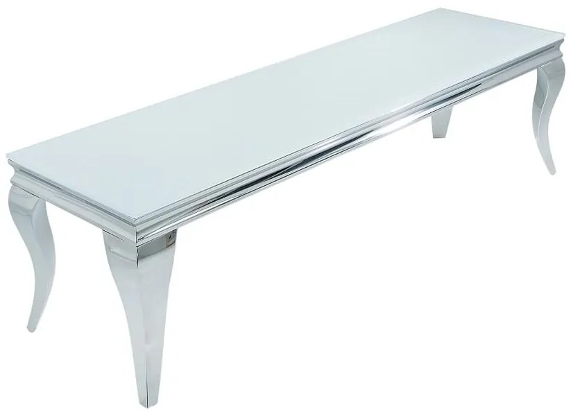 INV TV stolek Silver Barok 160cm bílý, stříbrný