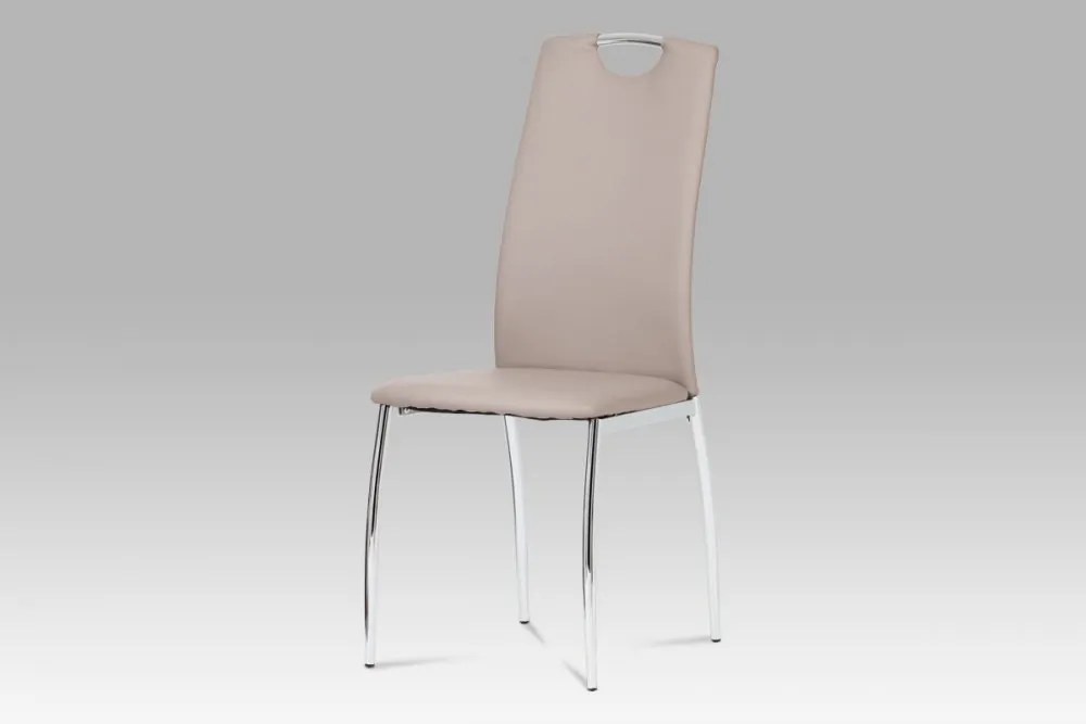 Jídelní židle DCL-419 LAN koženka lanýžová / chrom Autronic