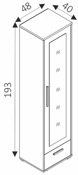 MARIDEX Skříň - HIT H1, dub sonoma