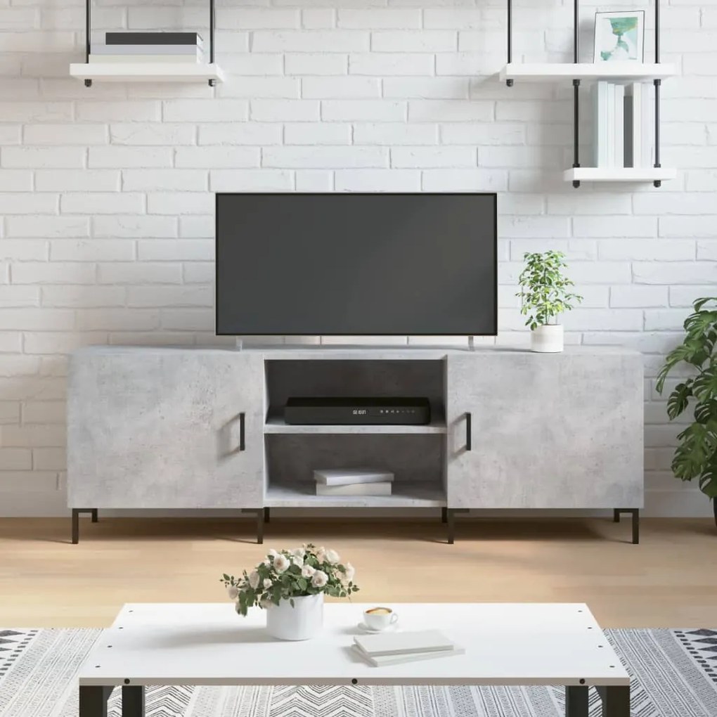 TV skříňka betonově šedá 150 x 30 x 50 cm kompozitní dřevo