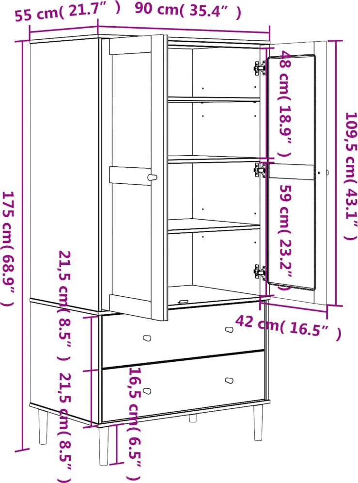 vidaXL Šatní skříň SENJA ratanový vzhled 90x55x175 cm borovice [358036] Barva: Bílá