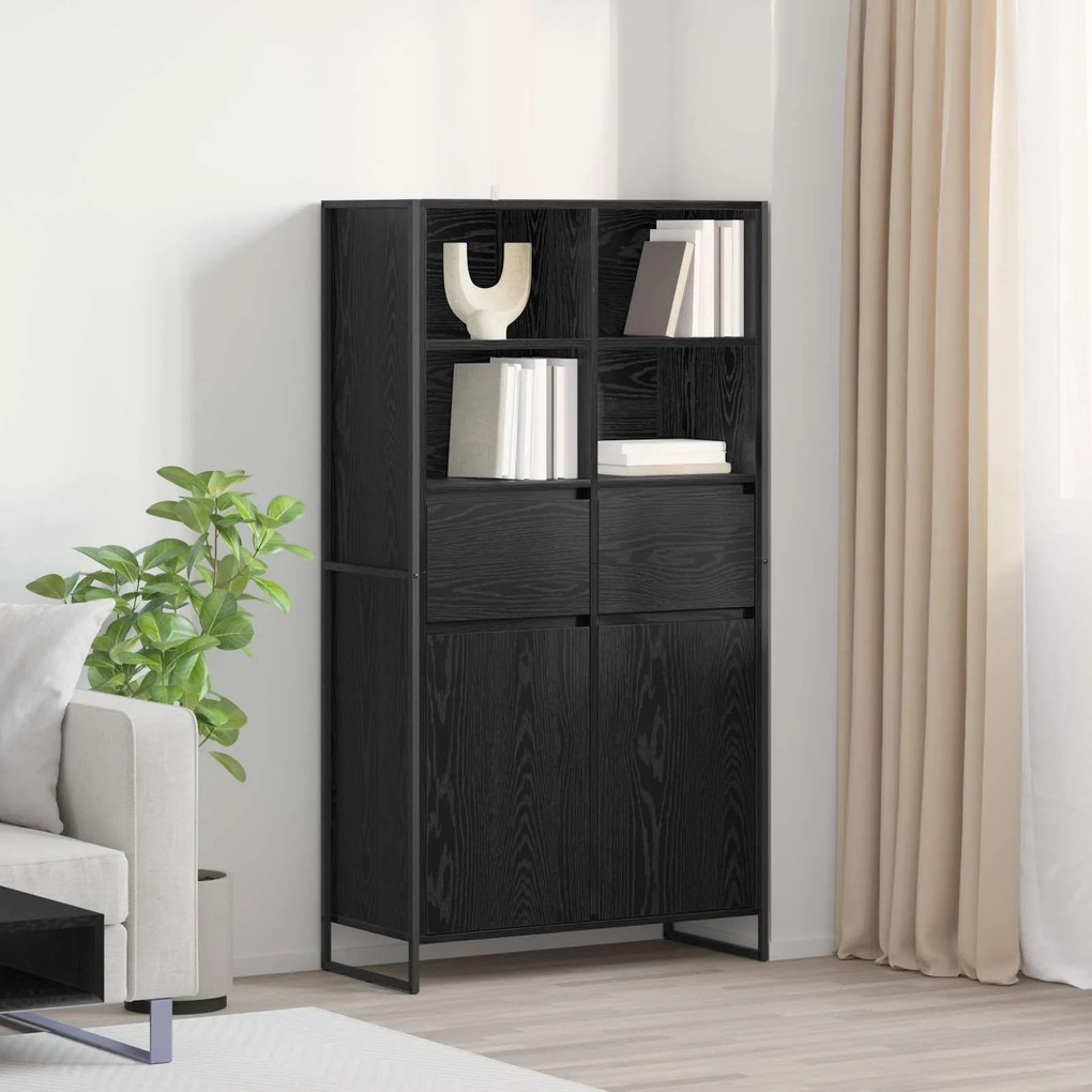 Servírovací skříň Černý dub 81 x 36 x 150.5 cm Kompozitní dřevo 3403034