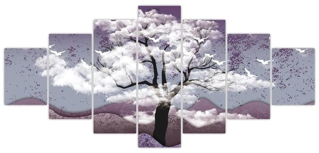Obraz - Strom v oblacích (210x100 cm)