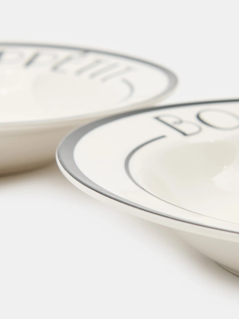 Sinsay - Keramické misky s nápisem Bon appétit 2 pack - vícebarevná