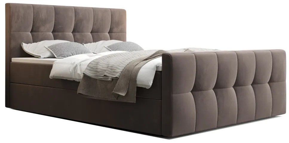 Expedo Čalouněná postel boxspring HATAN 2, 90x200, monolith 15, pravá