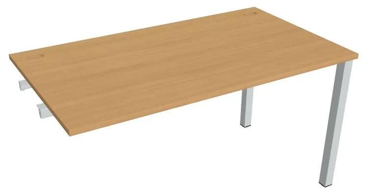 Stůl pracovní řetězící rovný 140 cm - Hobis Uni US 1400 R Dekor stolové desky: buk, Barva nohou: Stříbrná