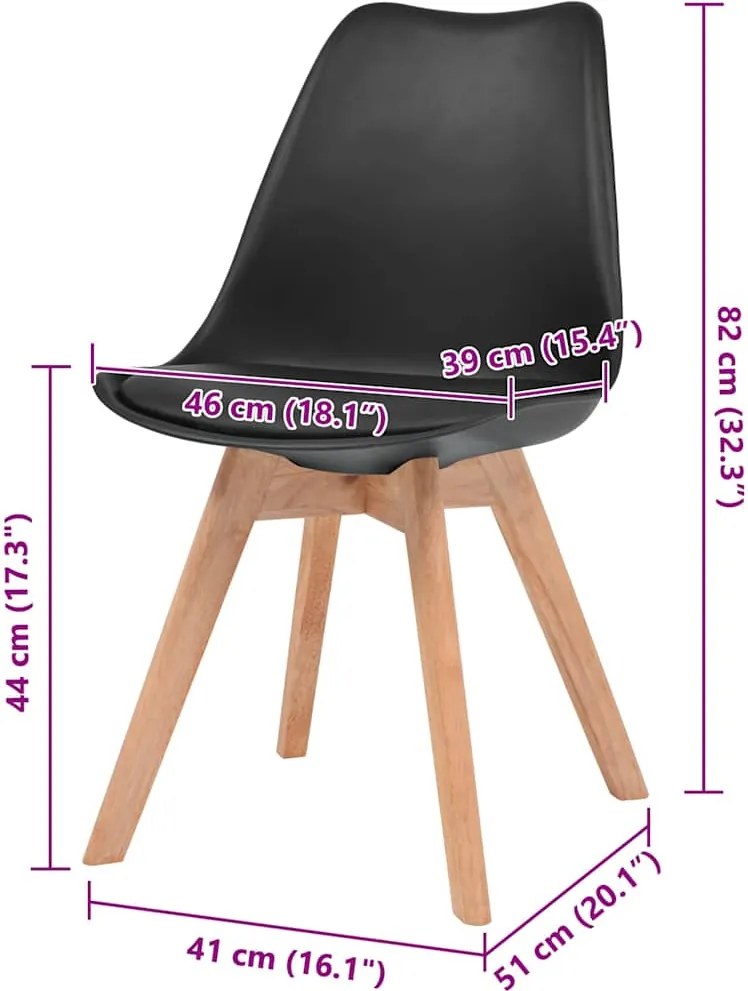 Jídelní židle 4 ks černé plast 244788