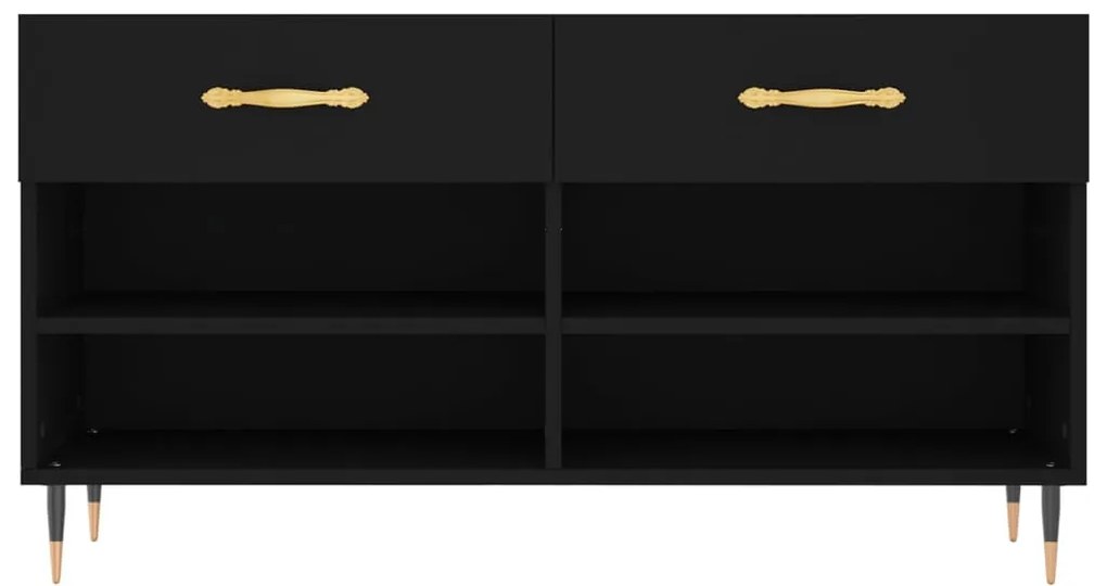 Botník černý 102 x 35 x 55 cm kompozitní dřevo - Default Title