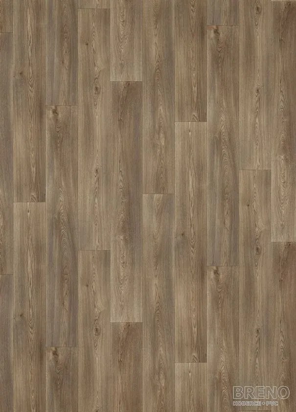 Breno PVC BLACKTEX Columbian Oak 649M – tmavě hnědé dřevo, šíře 400 cm