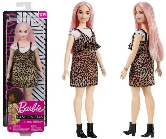 Panenka Barbie Fashionistas leopardí šaty ZA3160