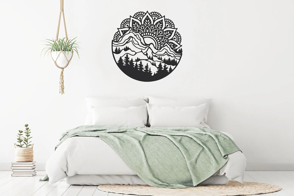 Lepy.cz Samolepka na zeď Mandala - Les Velikost (šířka x výška): 95x95cm, Barevná varianta: Nugátová hnědá