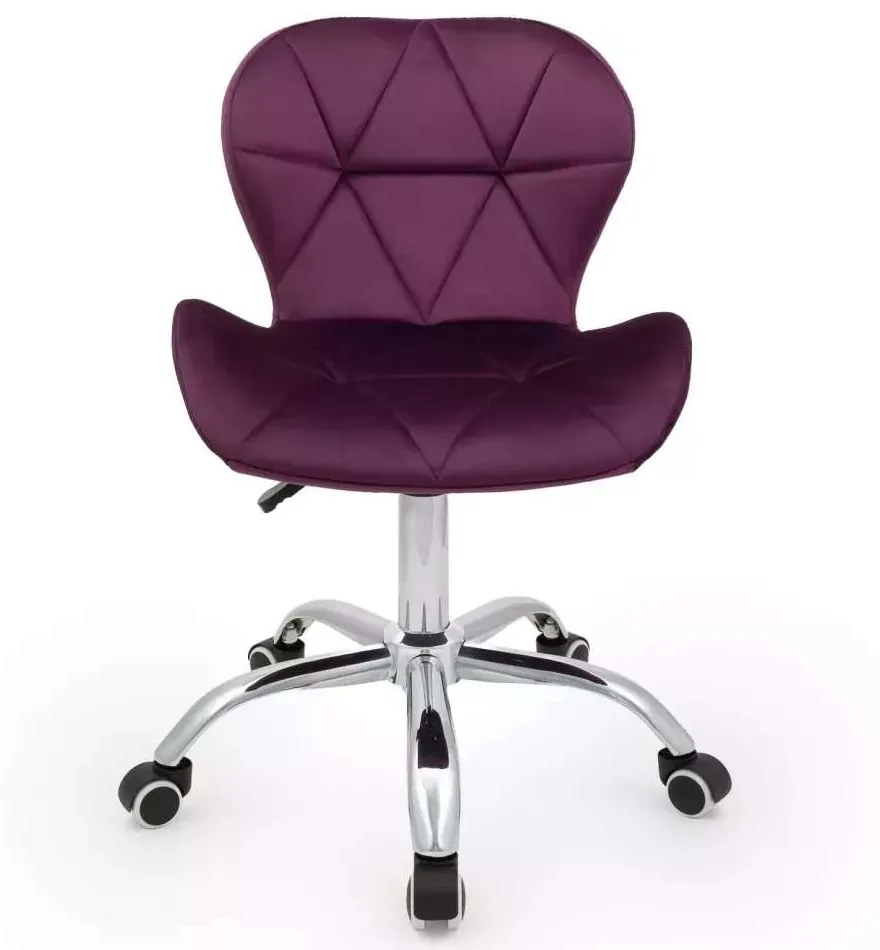 LuxuryForm DESIGN Otočná židle LIVIO VELUR na stříbrné podstavě s kolečky - fuchsie