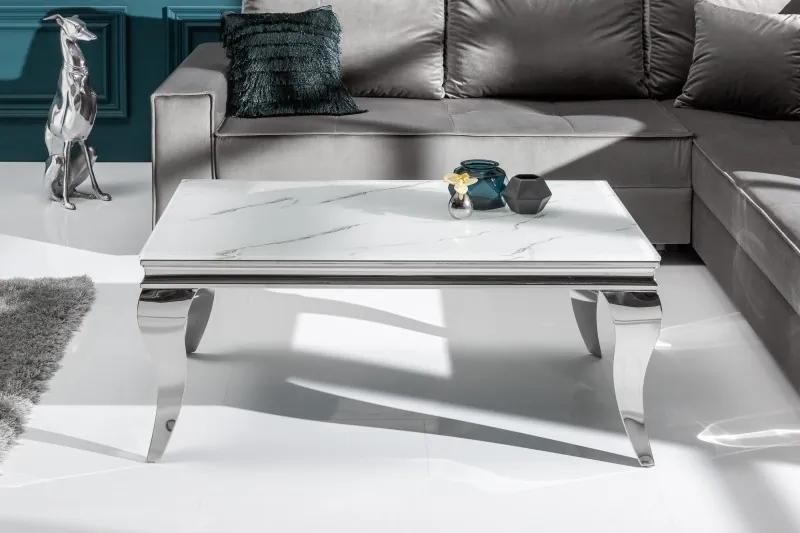 Noble Home Stříbrný hranatý konferenční stolek Modern Barock