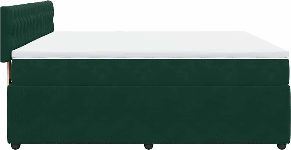 Box spring postel s matrací tmavě zelená 180x200 cm samet 3290115