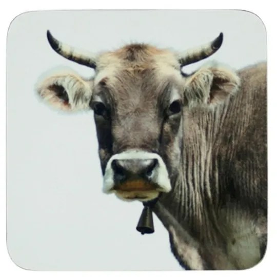 6ks korkové podtácky s motivem švýcarské krávy - 10*10*0,4cm