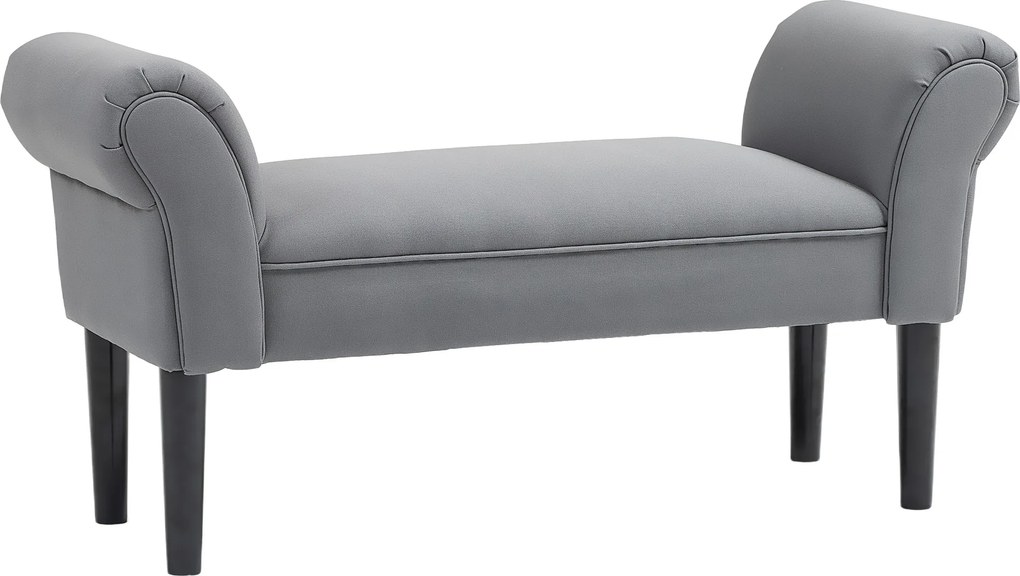 HOMCOM Lavice k posteli, čalouněná lavice, sedací lavice, lavice do ložnice, nosnost až 130 kg, plátno, tmavě šedá, 102 x 36 x 51 cm | Aosom