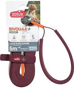 Zolux S.A.S. Vodítko pes BIVOUAK ploché,silik.15mm/5m červená Zolux