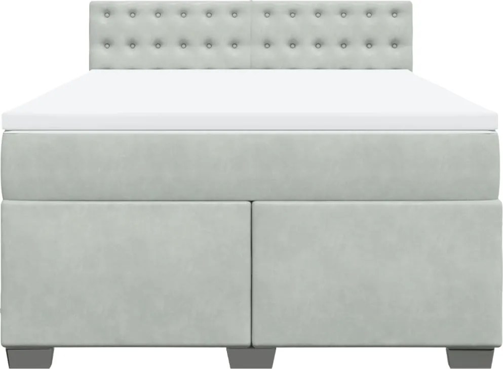 Box spring postel s matrací světle šedá 140x190 cm samet 3286318