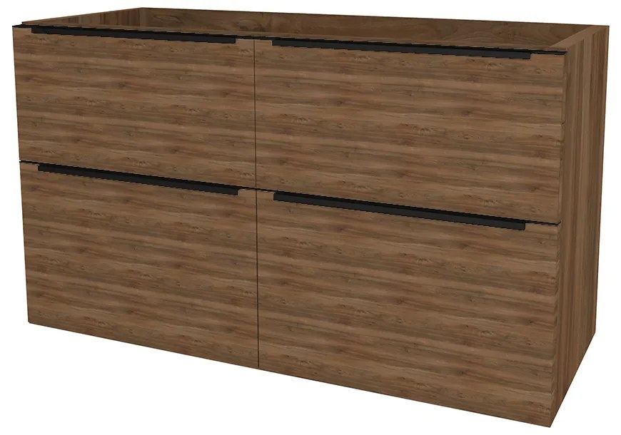 Mereo Mereo, Mailo, koupelnová skříňka 121 cm, černé madlo, Multidecor, CN593SBOPT2