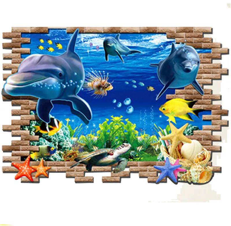 Živá Zeď Samolepka na zeď Roztomilí delfíni Velikost: 88 x 58 cm
