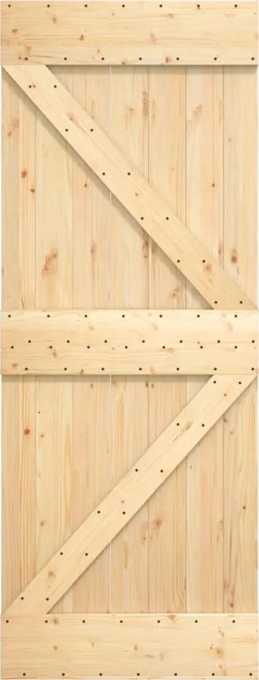 vidaXL Posuvné dveře s kováním 70 x 210 cm masivní borové dřevo [3203058]