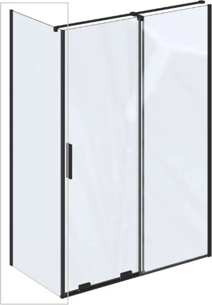 Ravak Roll - Sprchová stěna 80x195 cm, černá/čiré sklo X90V40300Z1
