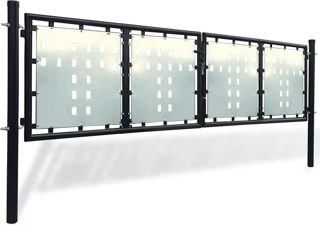 Černá jednokřídlá plotová branka 300 x 100 cm 141691