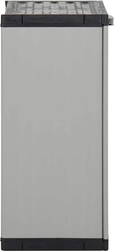Zahradní skříň na odpadky šedá a černá 68 x 37 x 84 cm PP 340987